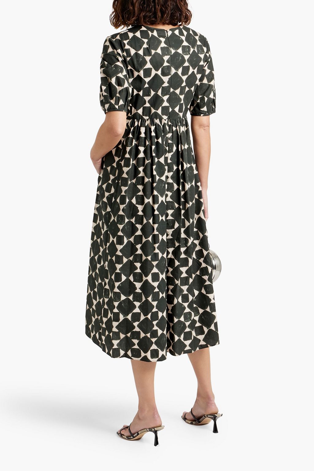 MAX MARA Embellished Printed Cotton-Poplin Midi Dress: Elegant Designer ...